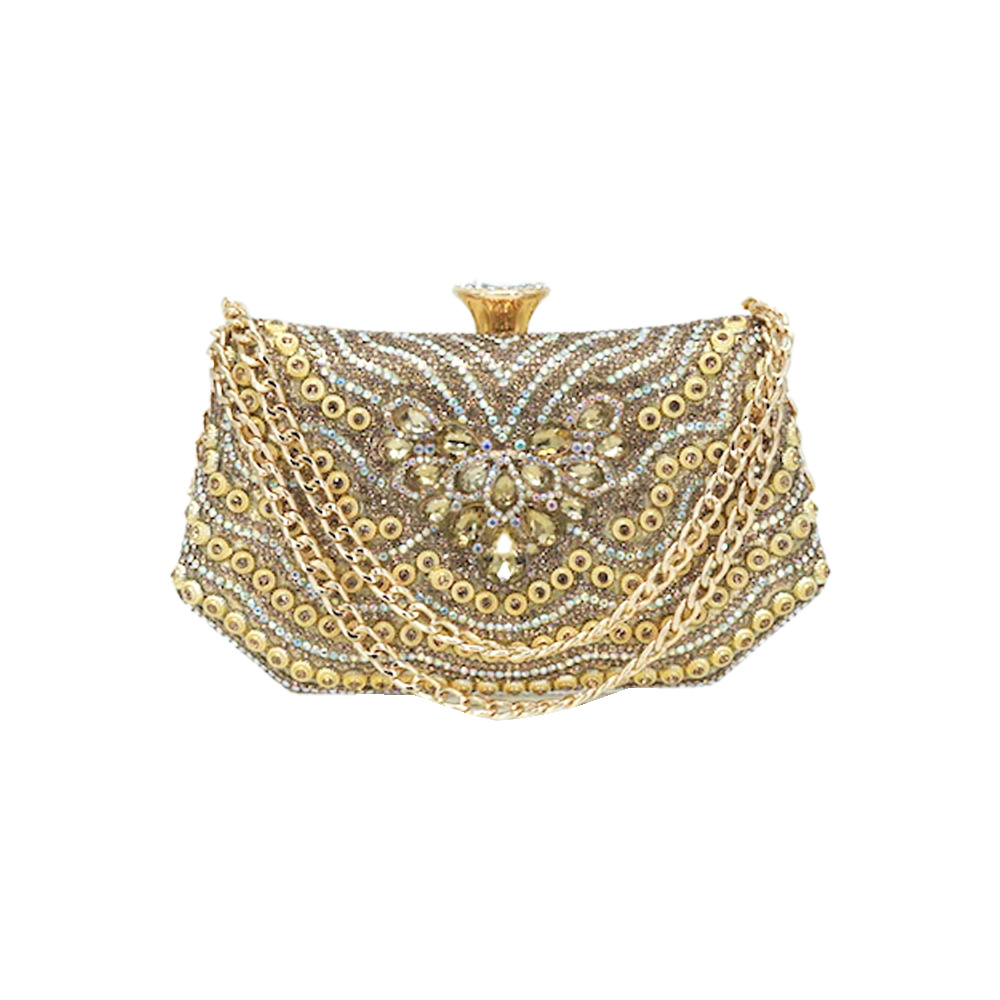 LA0225A-GOLD Rhinestones Clutch / Evening Bag - Savvy New York